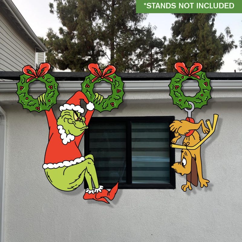Grinch Face Wreath Sign - Etsy