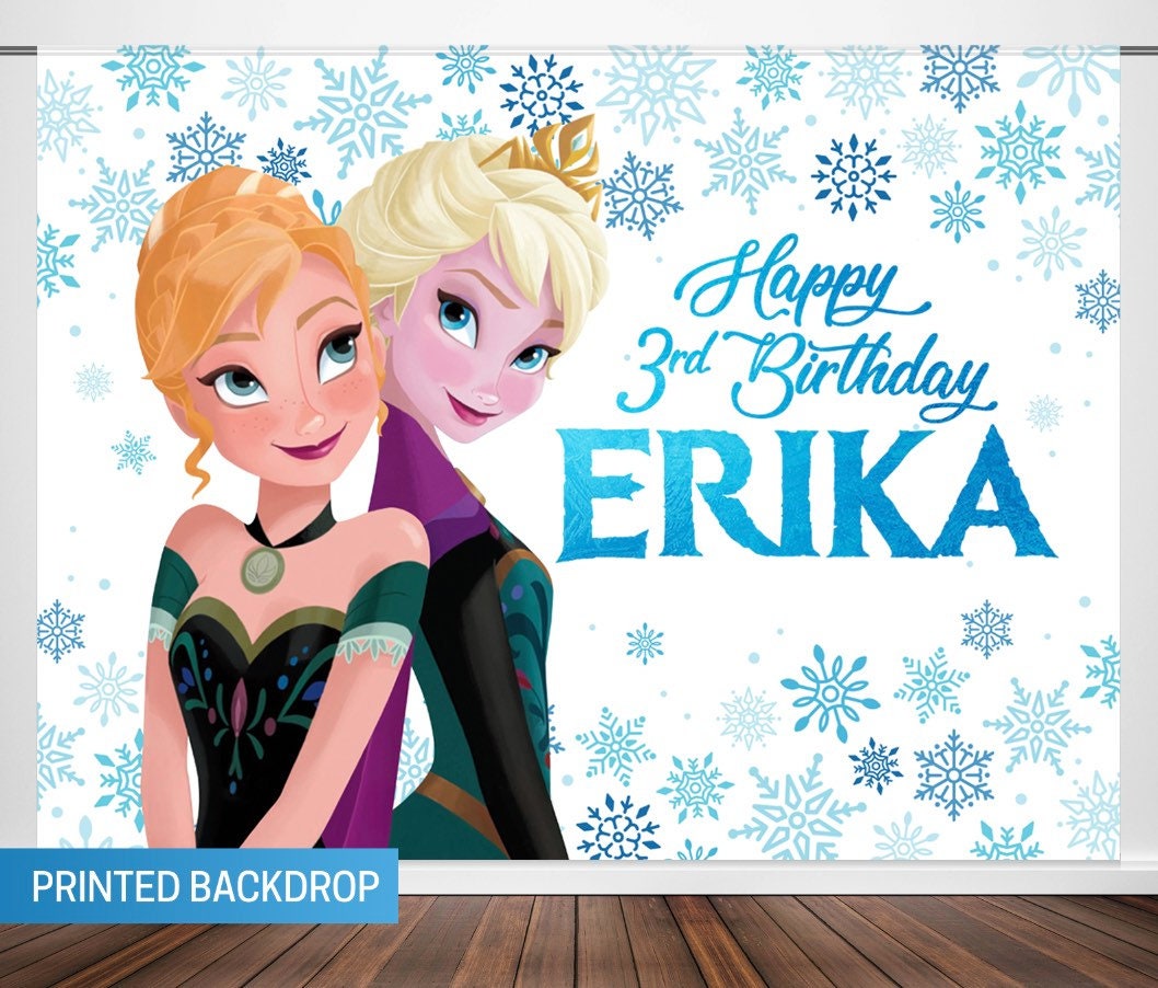 Frozen Birthday Backdrop Elsa and Anna Backdrop Birthday | Etsy