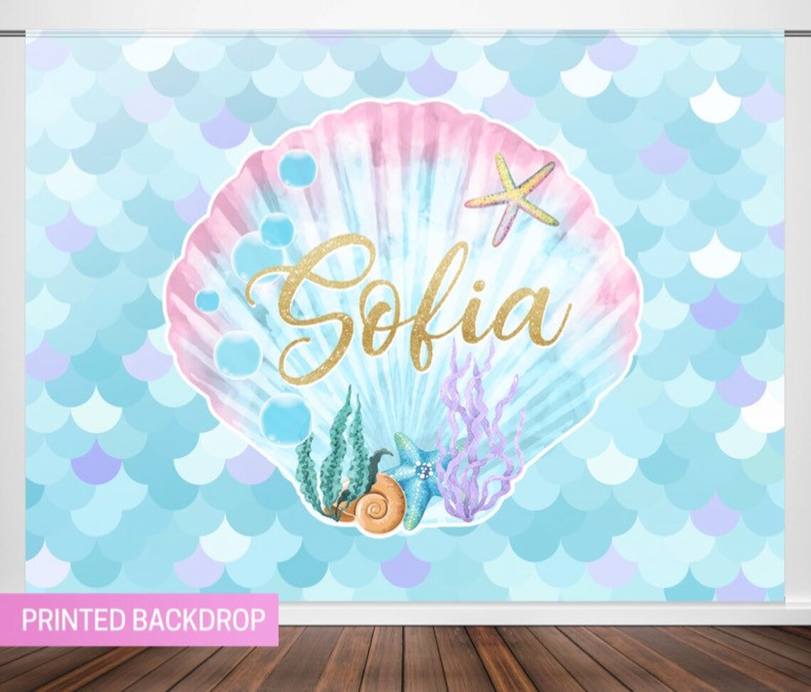Under the Sea Birthday Backdrop Sea Shell Backdrop Birthday | Etsy