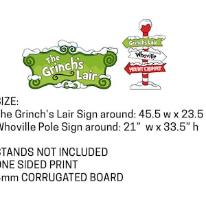 Grinch Yard Decoration, the Grinchs Lair Sign, Whoville Sign Set ...