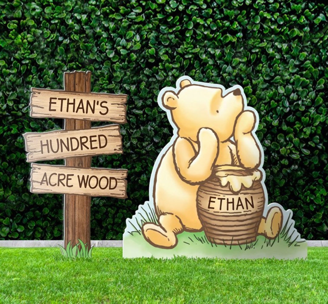 Winnie the Pooh Cutouts, Winnie the Pooh Birthday Backdrop, 100 Acre ...
