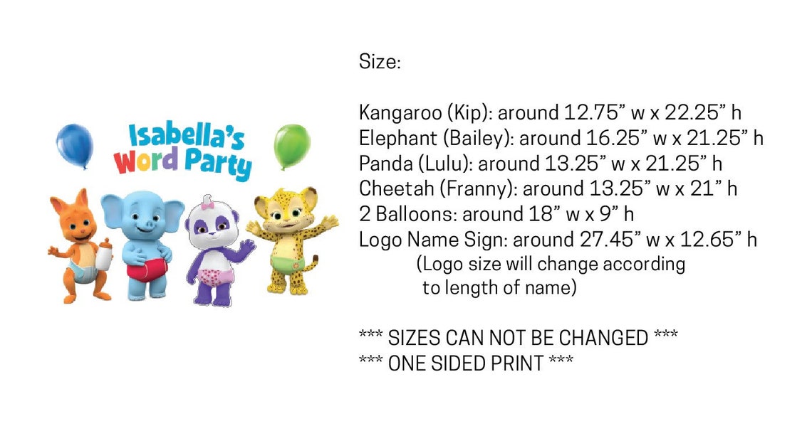 Word Party Birthday Backdrop, Word Party Cutouts, Word Party Props ...