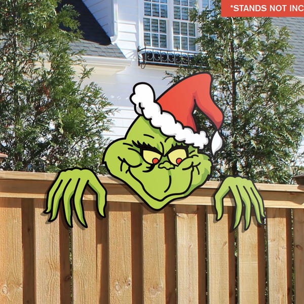 Grinch Fence Peeker - Etsy