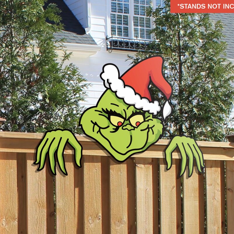 Grinch Fence Peeker - Etsy