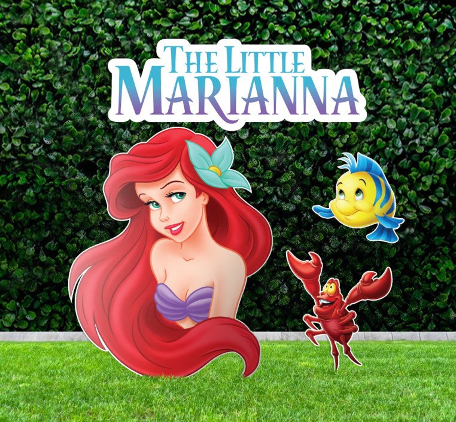 The Little Mermaid Birthday Backdrop Little Mermaid Cutouts | Etsy