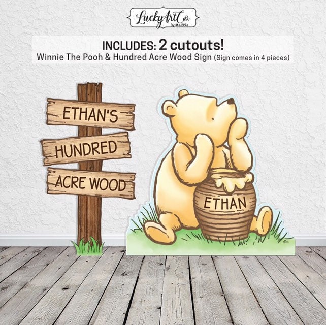 Winnie the Pooh Cutouts Winnie the Pooh Birthday Backdrop | Etsy