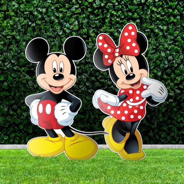 Mickey Mouse And Minnie Mouse Cutouts Etsy