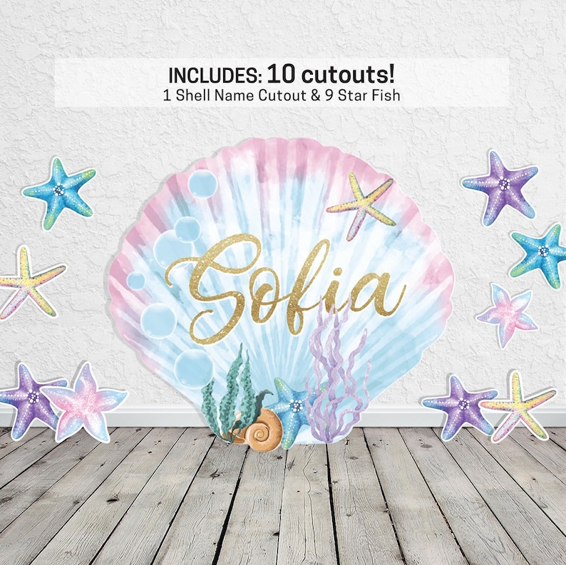 Mermaid Shell Yard Sign Mermaid Birthday Backdrop Under the - Etsy