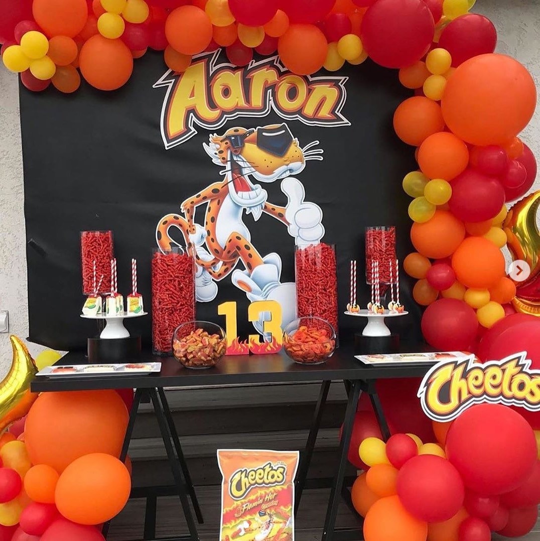 Hot Cheetos Theme Happy Birthday Hot Cheetos Banner Custom DIGITAL ...
