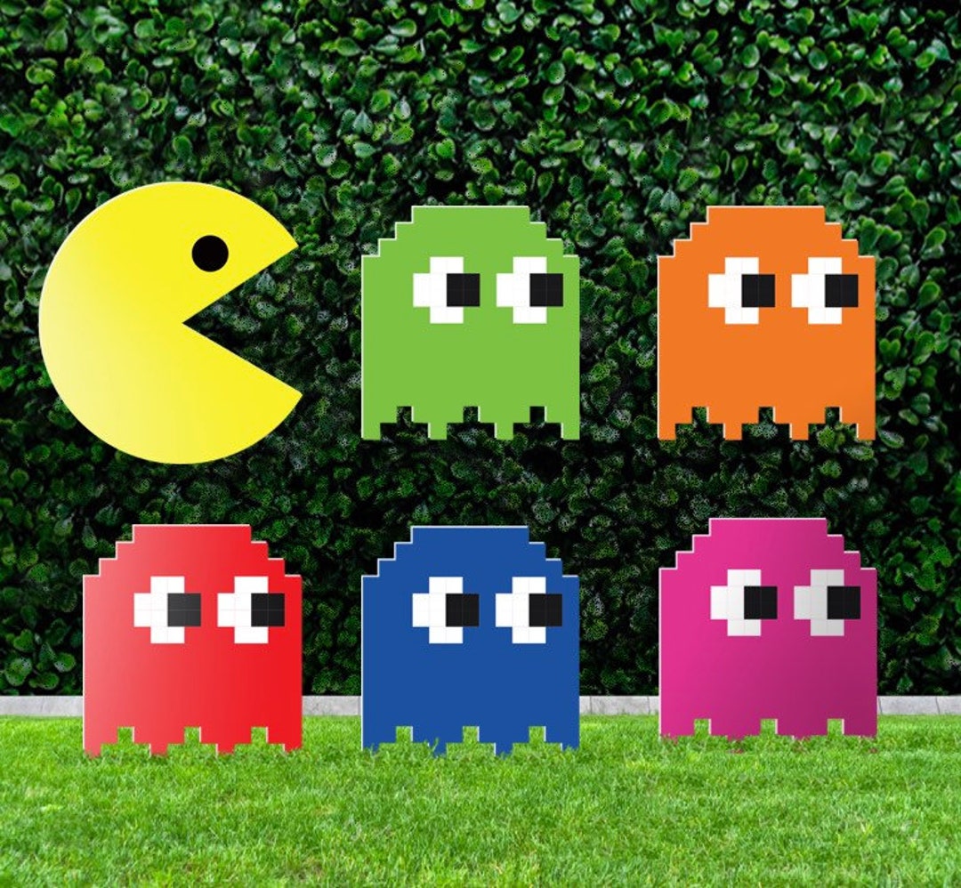 Pacman Yard Decoration, Pac-man Yard Sign, Pacman Birthday Backdrop ...