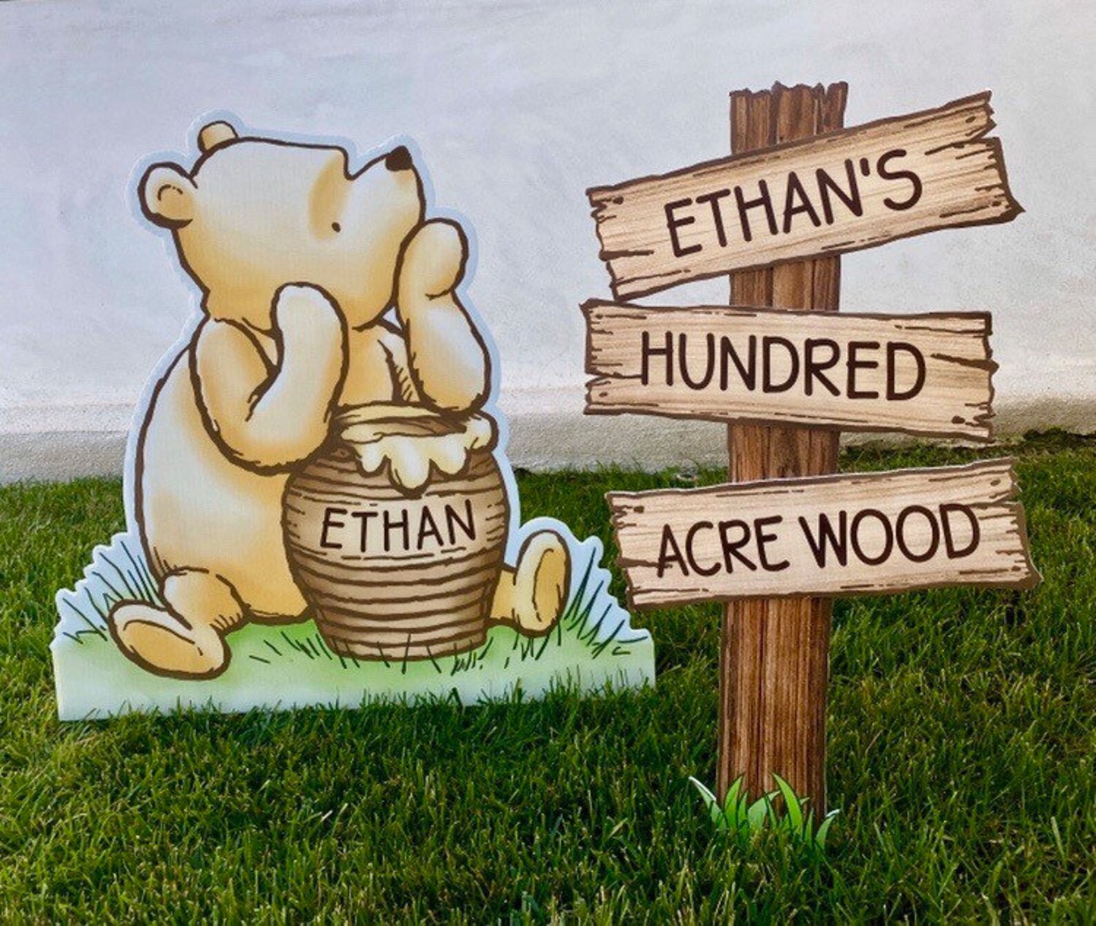 Winnie the Pooh Cutouts Winnie the Pooh Birthday Backdrop | Etsy