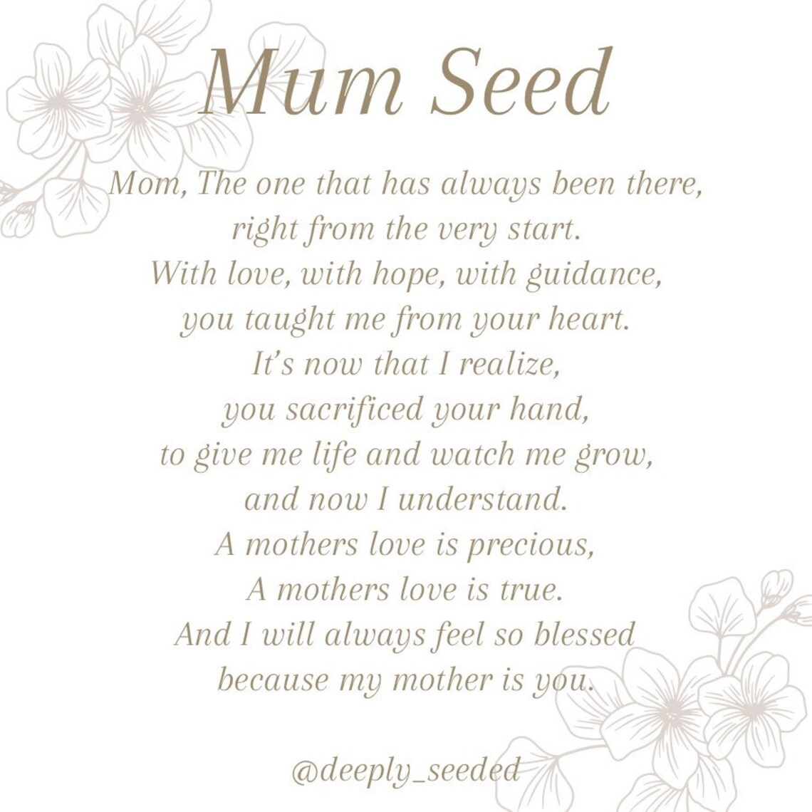Mum Seed Gift for Mom Mothers Day Moms Birthday Thank - Etsy