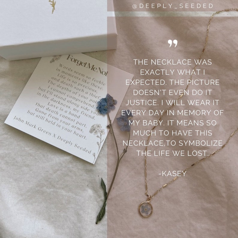 Real Flower | Forget Me Not Necklace | Flower of Loss | Flower of ...