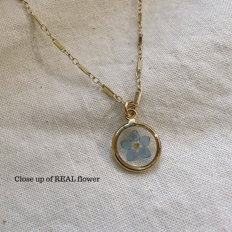 Real Flower | Forget Me Not Necklace | Flower of Loss | Flower of ...