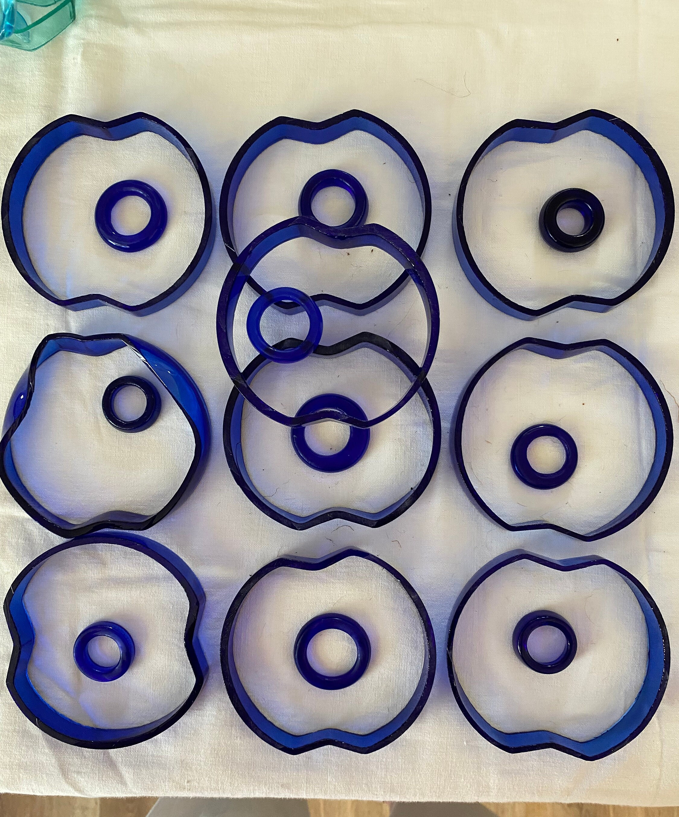 DYI Recycled, Fused, Glass Bottle Rings for Making Windchimes Wind ...