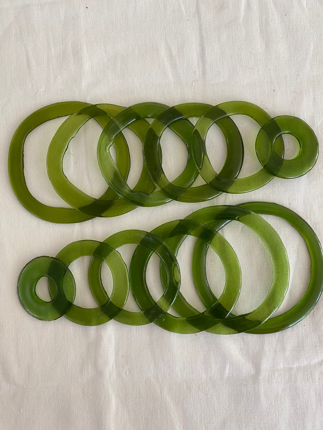 DYI Recycled, Fused, Glass Bottle Rings for Making Windchimes Wind ...