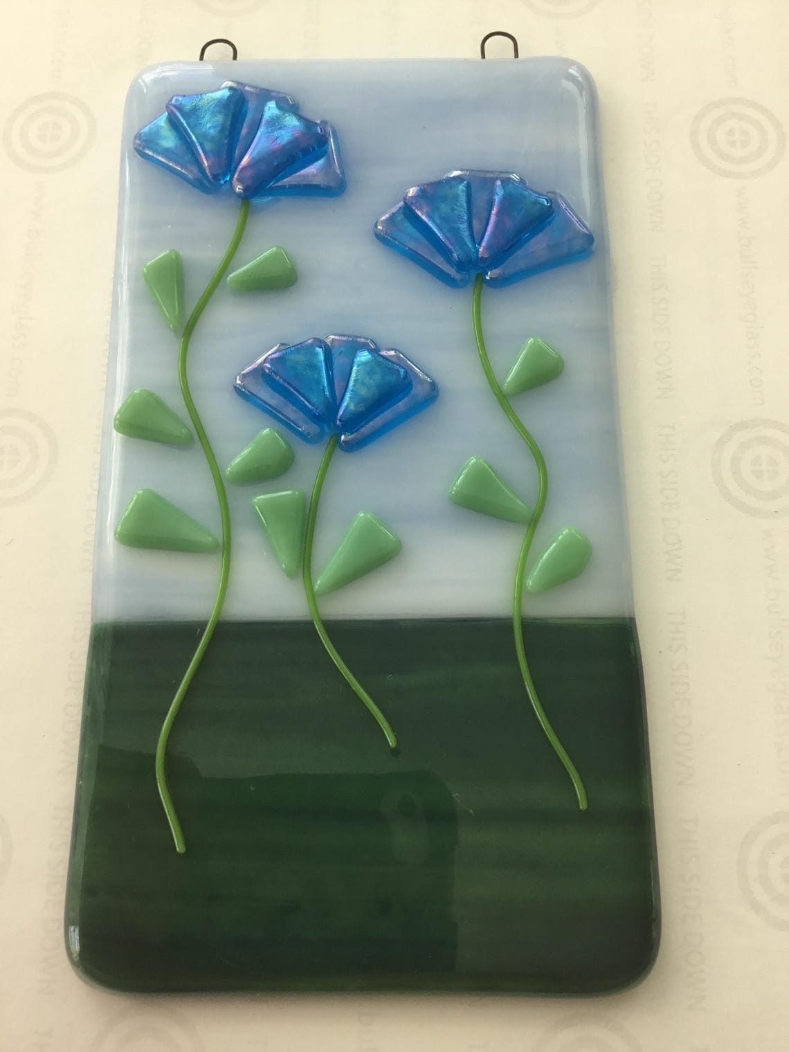 Field of Blue Poppies Hanging Fused Glass Ornament Sun Catcher Art - Etsy