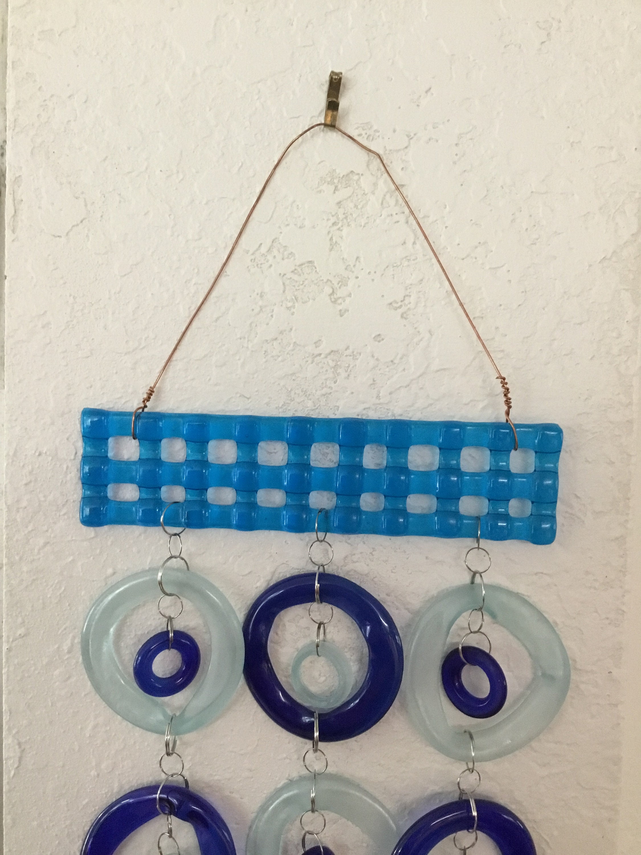 Handmade Fused Glass, Windchime Recycled Bottle Rings Suncatcher - Etsy