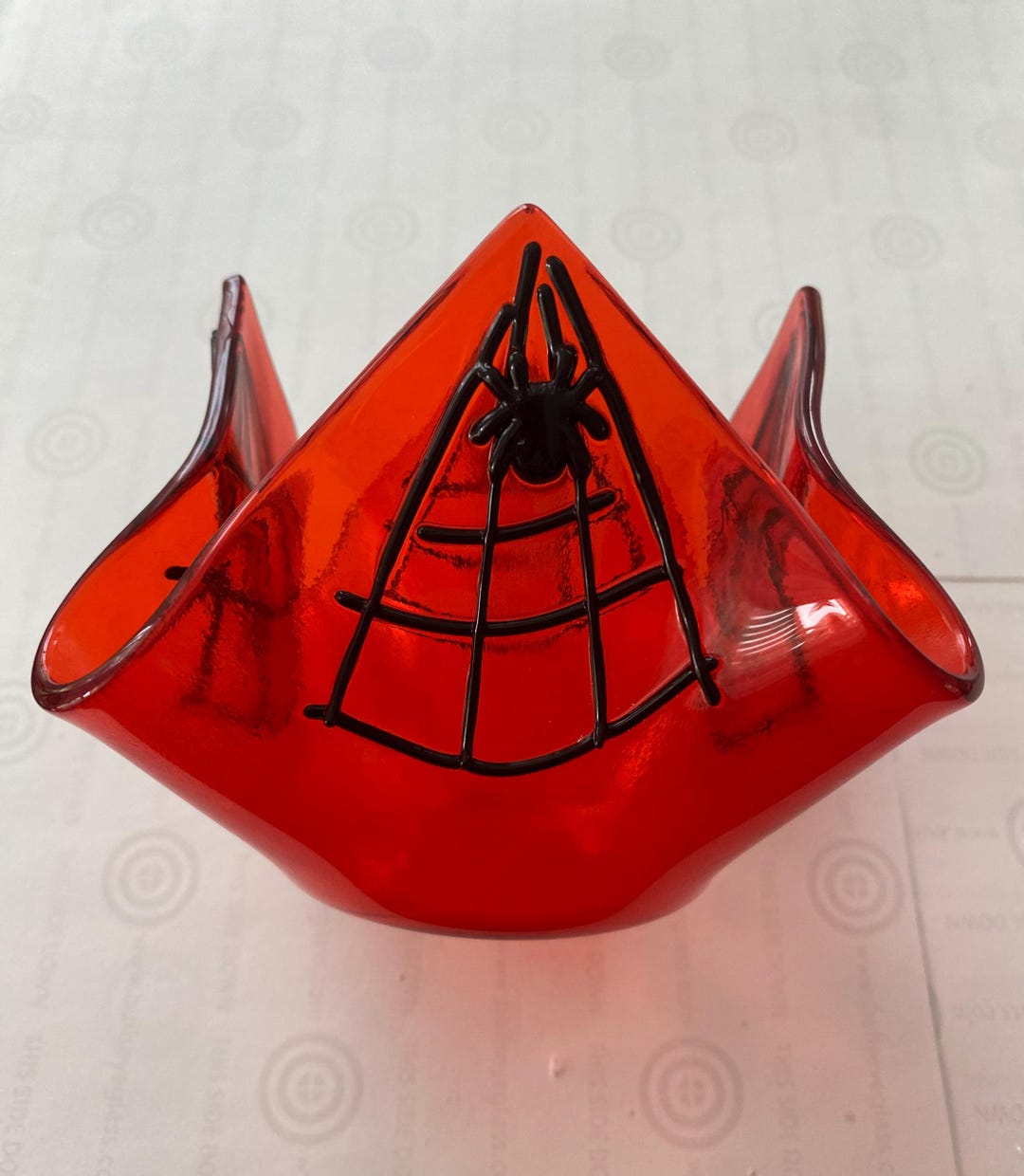 Halloween Special, Spiders Spiderwebs Pillar Candle Votive Bowl Fused ...