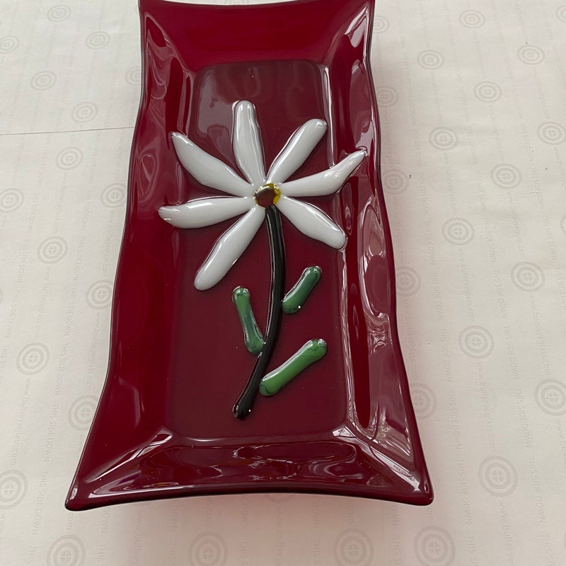 Ruby Glass Platter - Etsy