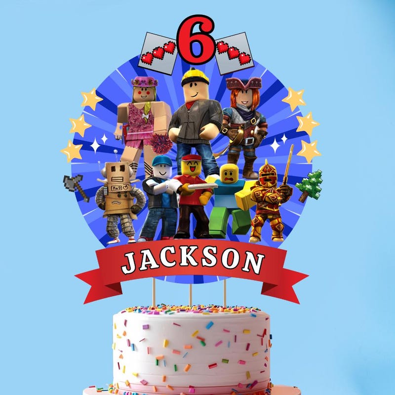 Editable Roblox Cake Topper - Etsy