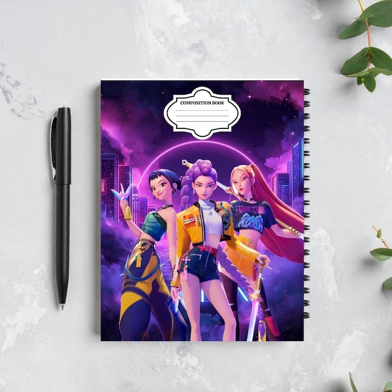 K-pop Demon Hunters Notebook Cover | Anime Heroines (PDF) - Etsy