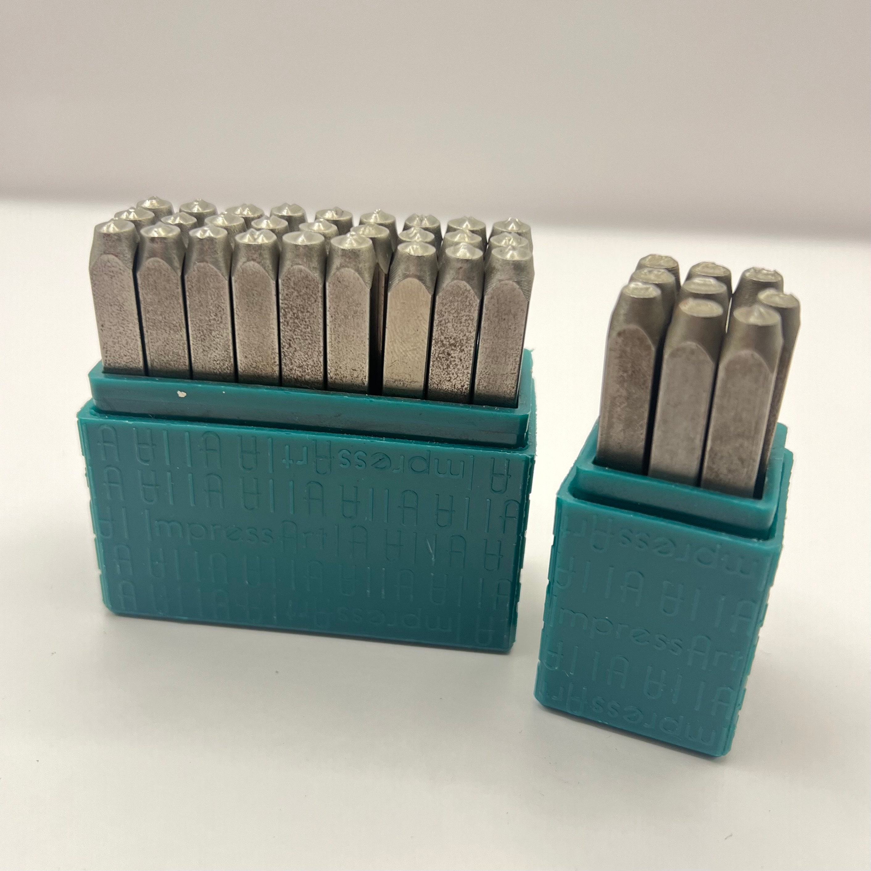 USED 3mm Impress Art Metal Stamps, Homeroom Font, Uppercase, Lowercase ...