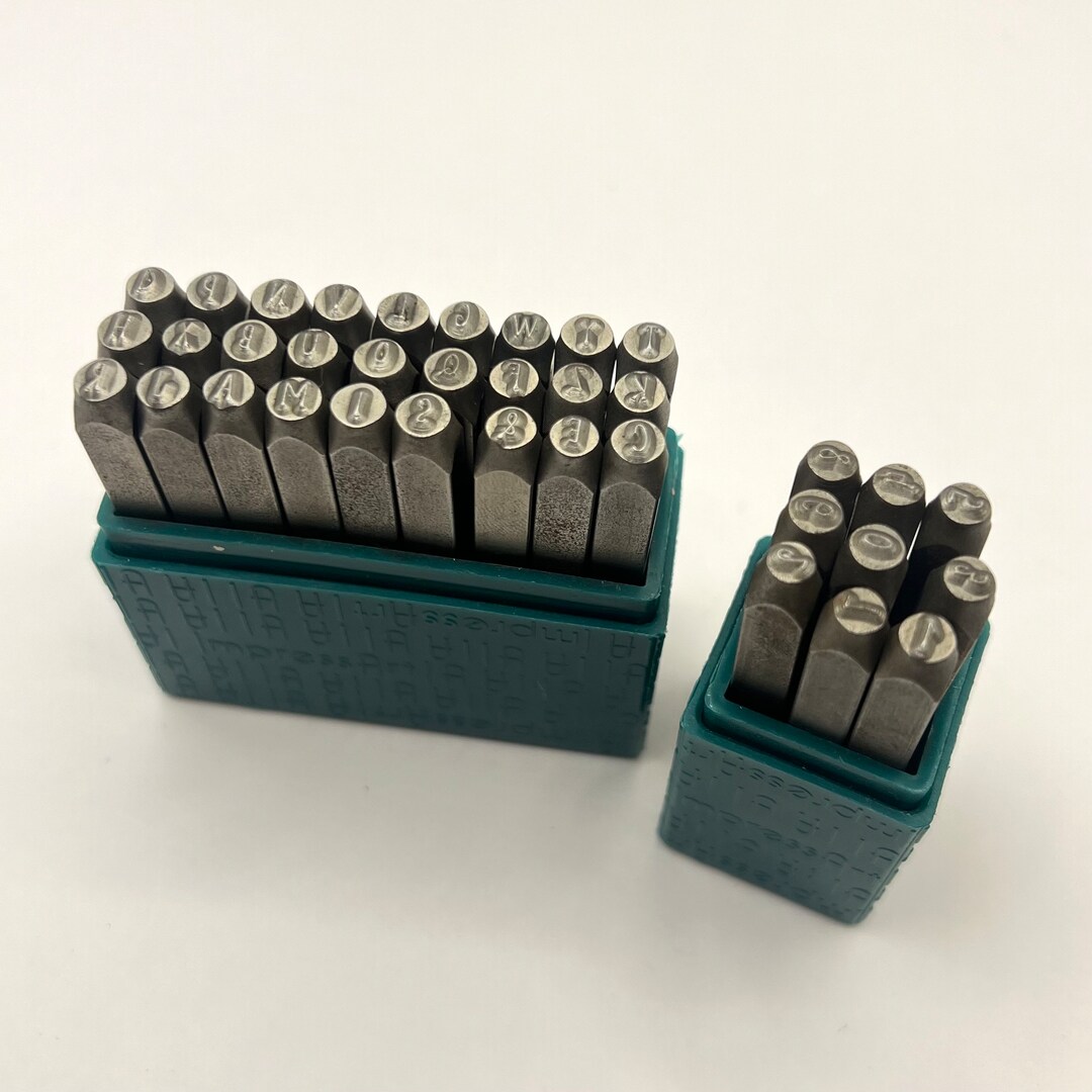 USED 3mm Impress Art Metal Stamps, Homeroom Font, Uppercase, Lowercase ...