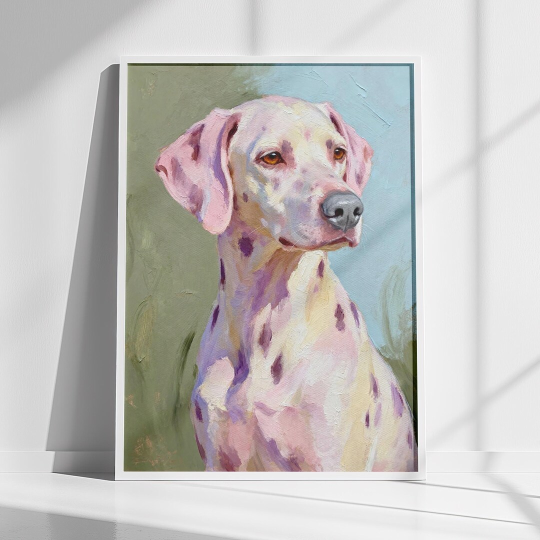 Dalmatian Dog Wall Art, Modern Impressionist Pet Portrait Print | Sage ...