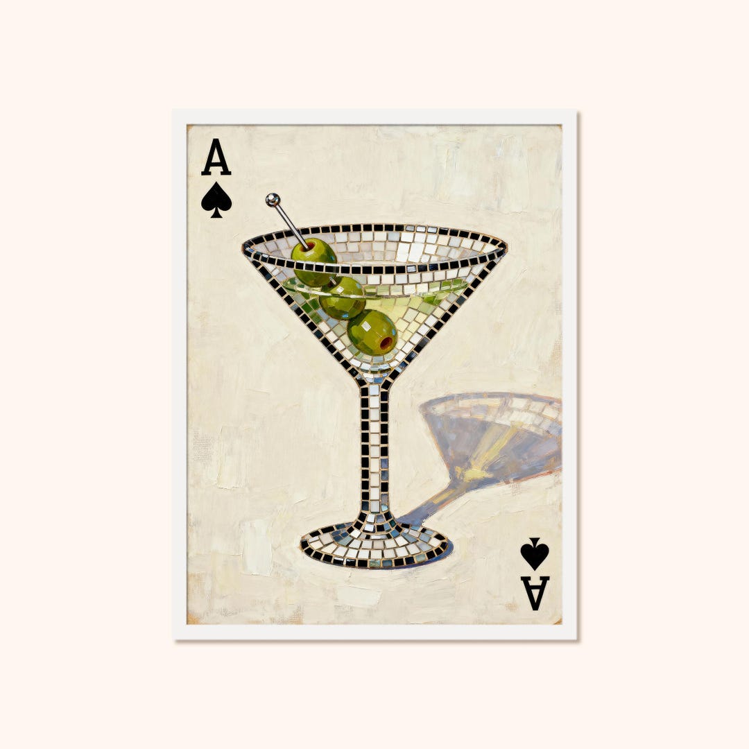 Martini Wall Art, Ace of Spades Bar Decor (instant Download) - Etsy