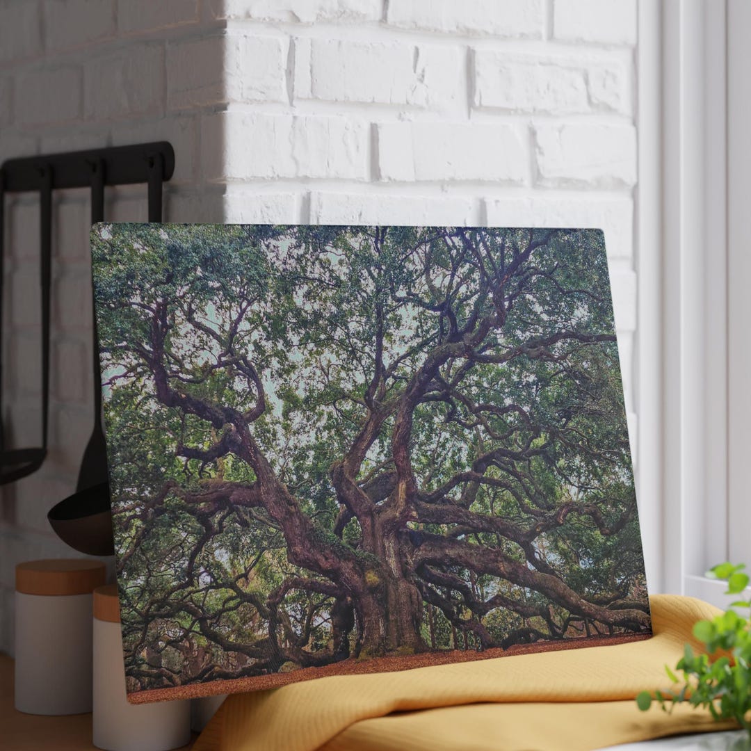 Famous Angel Oak Tree Glass Cutting Board, Kitchen Decor, Housewarming ...
