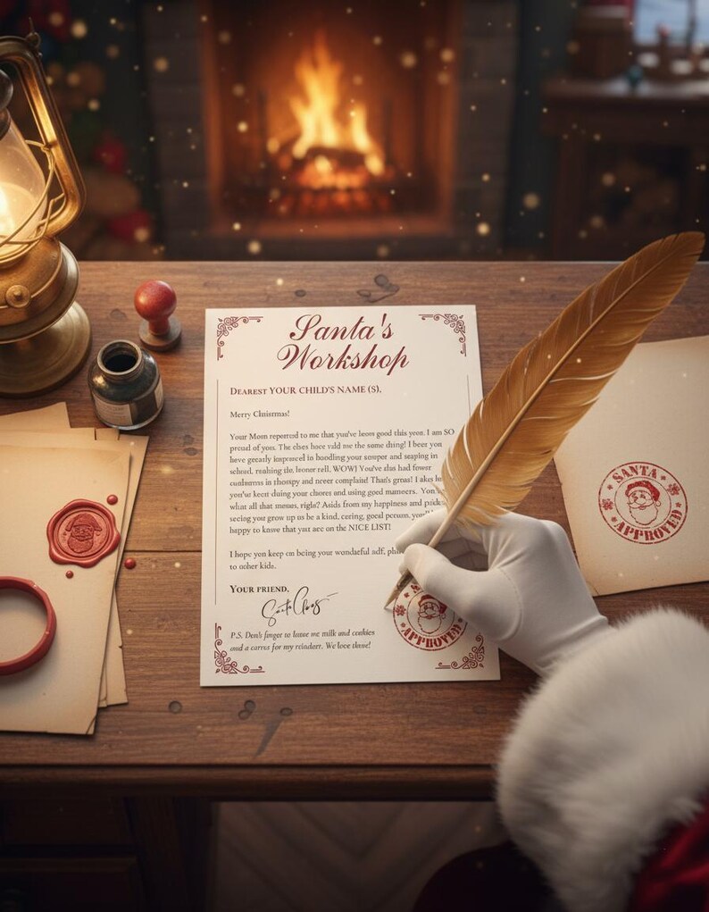 Editable Santa Letter | Personalized Christmas Printable Set | Instant ...