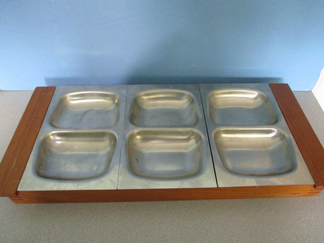 Old Hall Robert Welch Mid Century Modern Wood and Stainless 6 Section ...