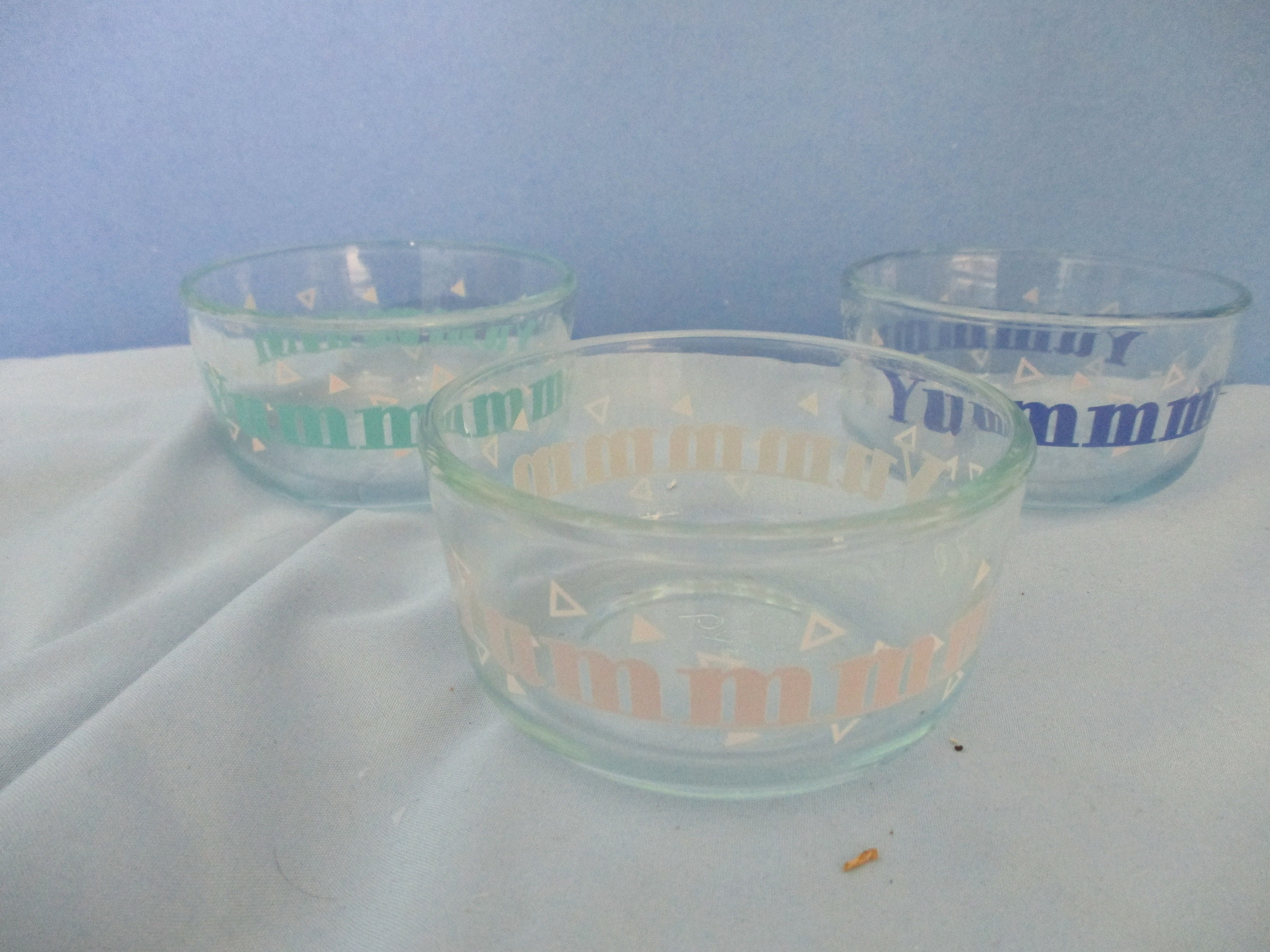 Pyrex 1 cup bowl 7202 set of 3 Yummmmm design | Etsy