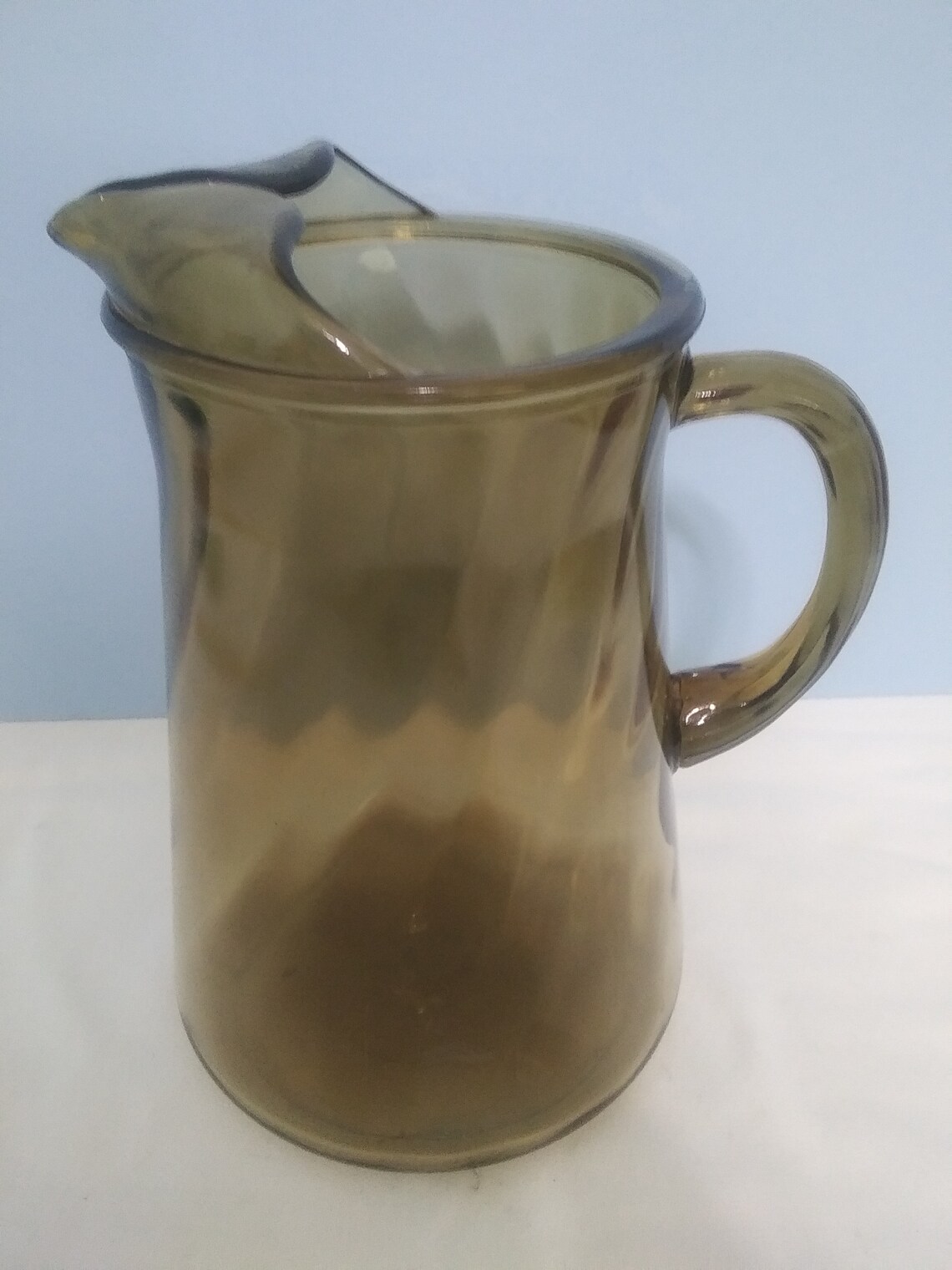 Indiana Glass Optic Swirl Water Pitcher Smokey Brown | Etsy