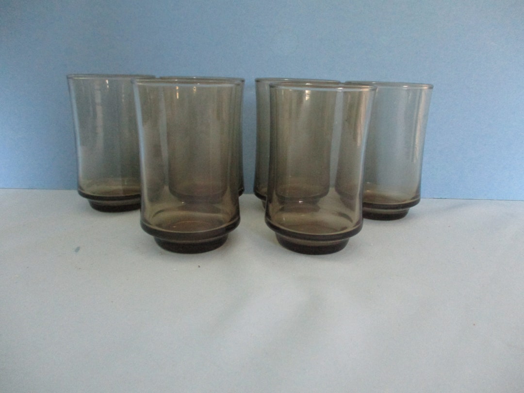 Vintage Libbey Glass Smokey Brown Bolero Pattern Juice Glasses - Etsy