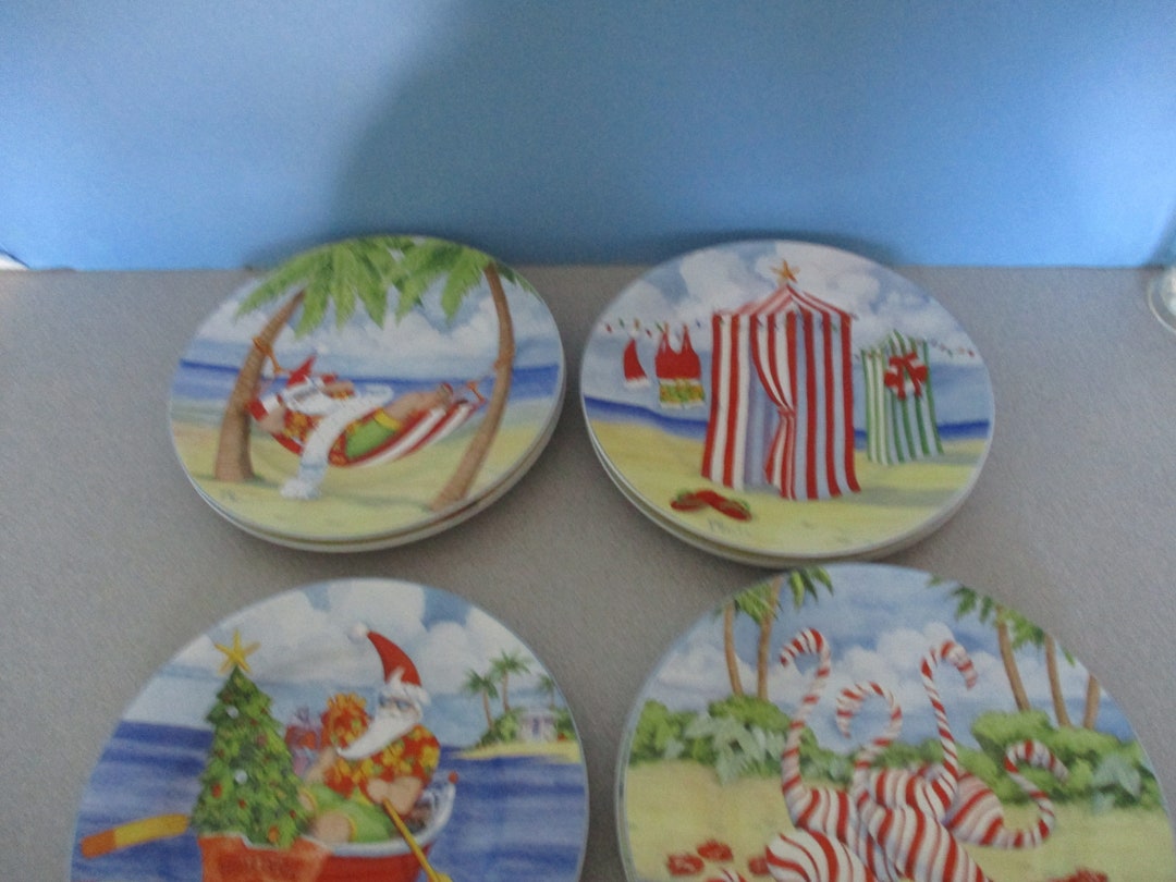 Sakura by Oneida Coastal Christmas Pattern Set of 7 Salad Plates ...