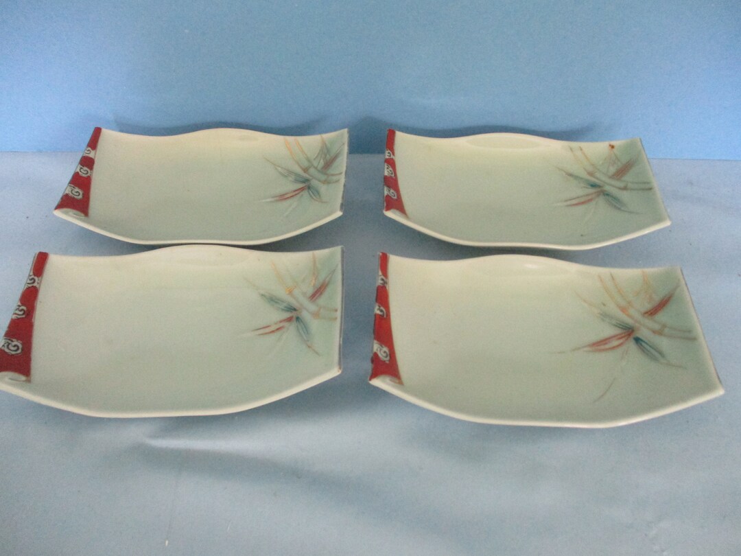 Vintage Asian Sushi Condiment Trays Set of 4 - Etsy