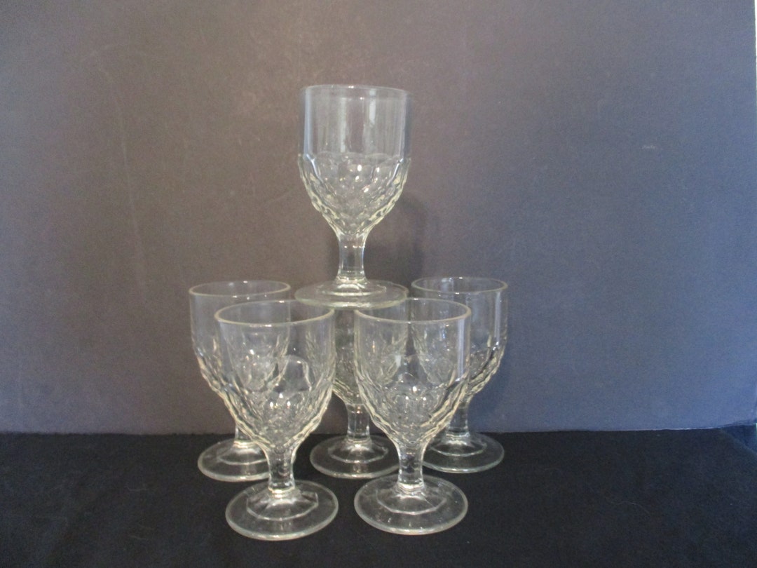 EAPG Honeycomb Pattern Footed Large Goblets Set of 6 Vintage 1920s - Etsy
