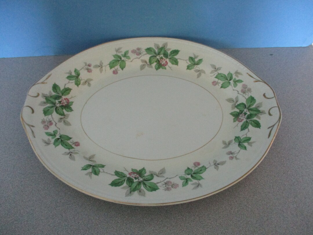 Vintage Homer Laughlin Georgian Eggshell Greenbriar Pattern Oval ...