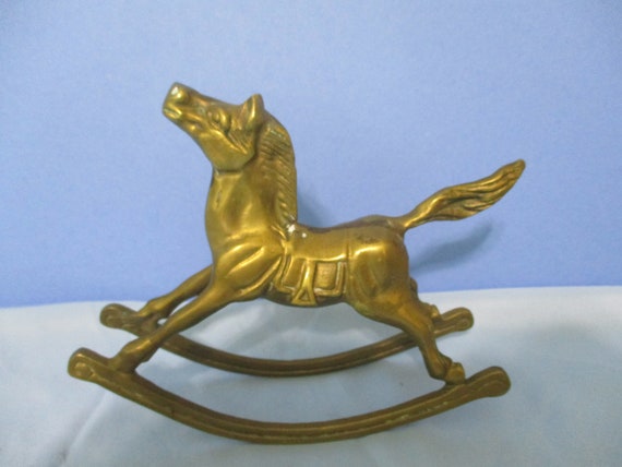 Vintage 1950s Brass Rocking Horse | Etsy