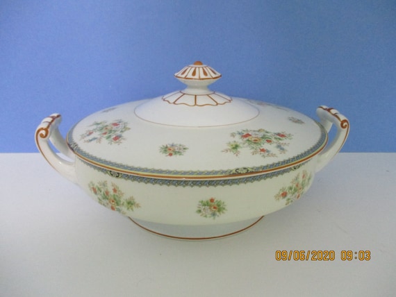 Vintage Rose China japan Floral Covered Vegetable Dish | Etsy