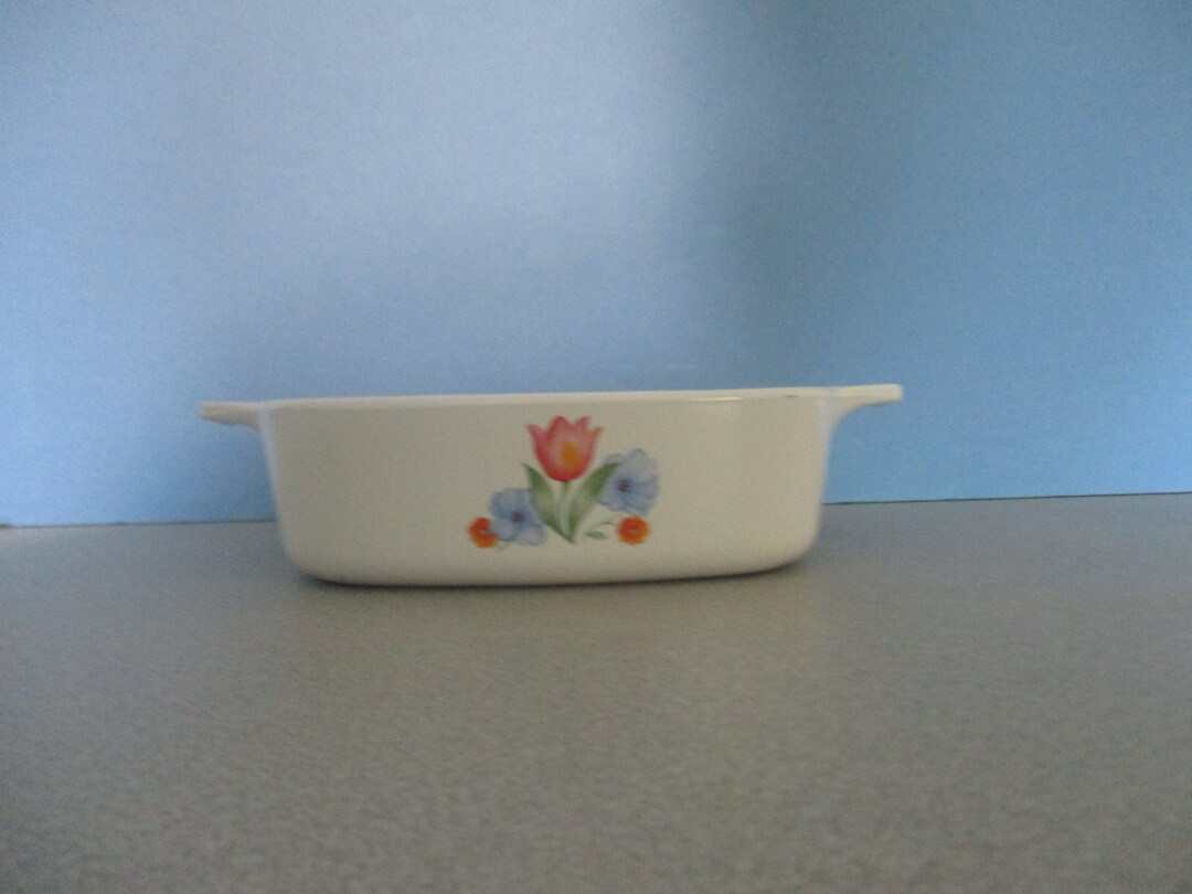 Vintage Corning Ware Tulip Fresh Cut Pattern 1 Qt Open Casserole A 1 B - Etsy