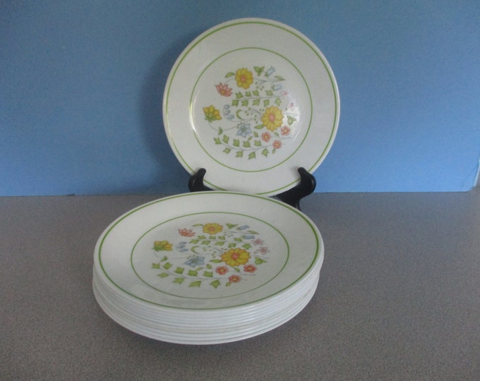 Vintage Corelle Spring Meadow Lunch Plate Set of 6 Corelle Dishes ...