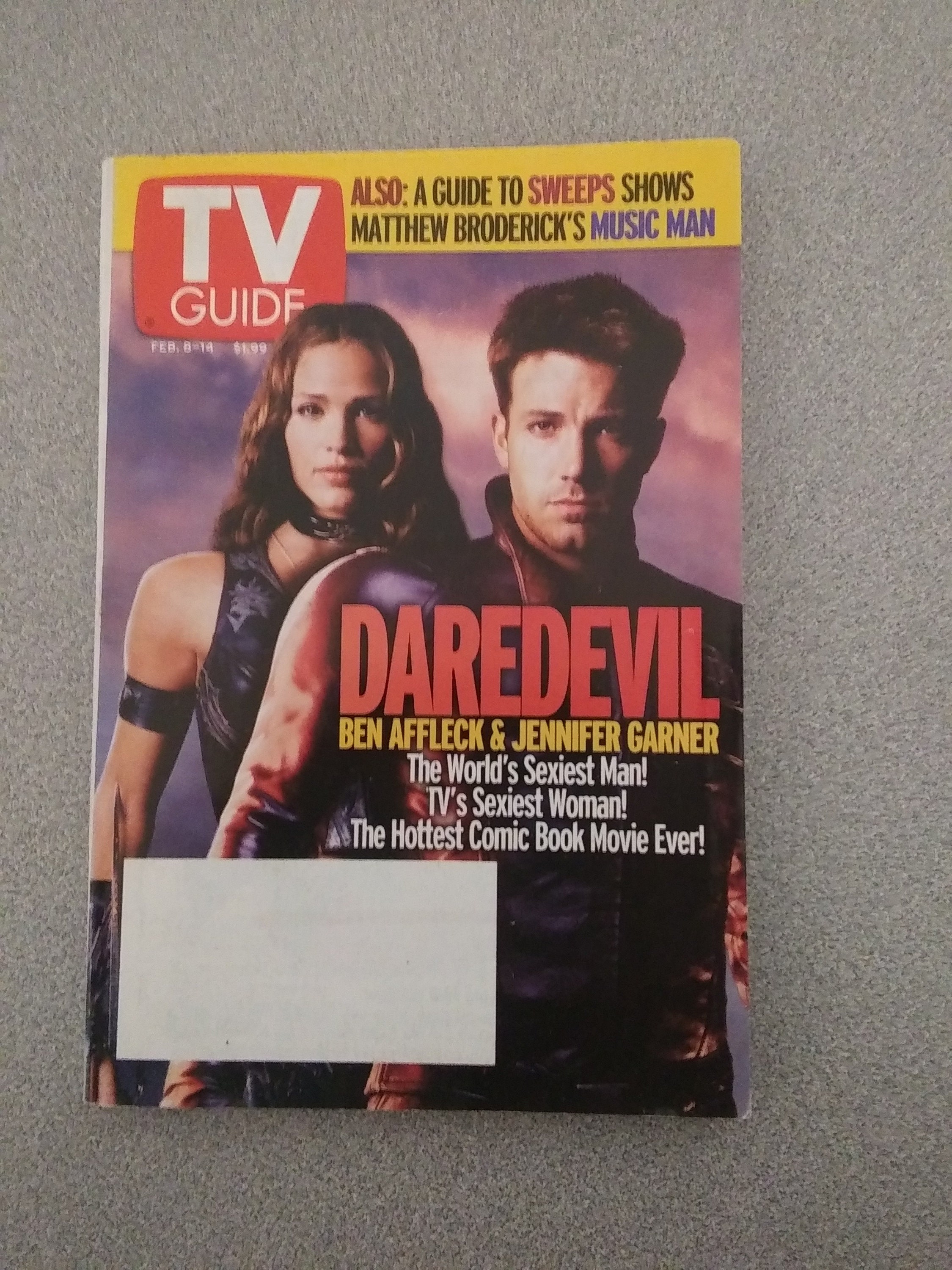 TV Guide Ben Affleck and Jennifer Garner Feb 8-14 2003 - Etsy Singapore
