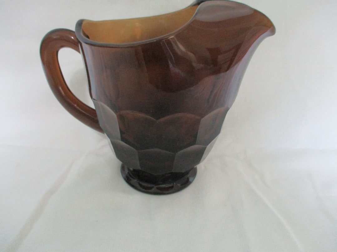 Viking Glass Georgian Honeycomb Pattern Water Pitcher Chestnut - Etsy