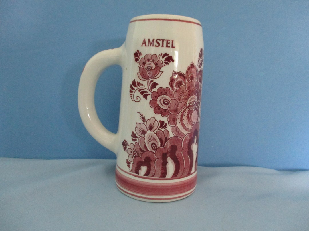 Amstel Vintage Red Delft Hand Painted Beer Stein - Etsy