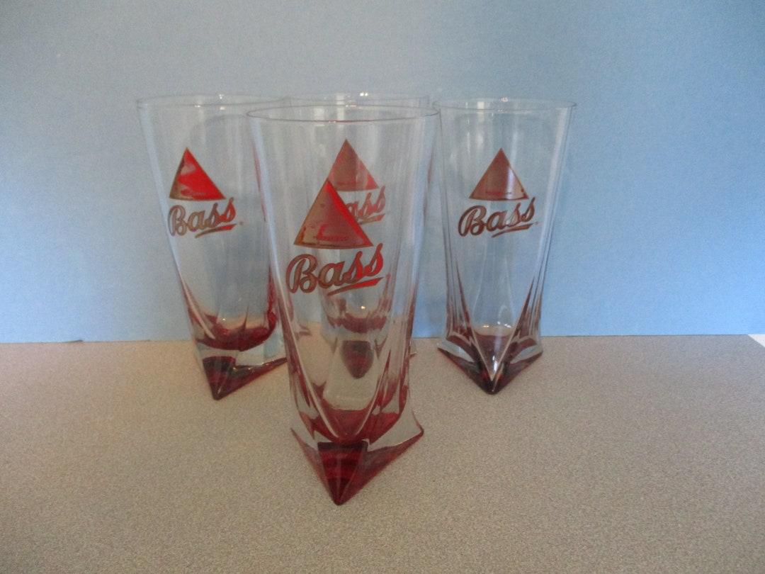 Vintage Bass Red Triangle Base Beer Pilsners Set of 4 - Etsy
