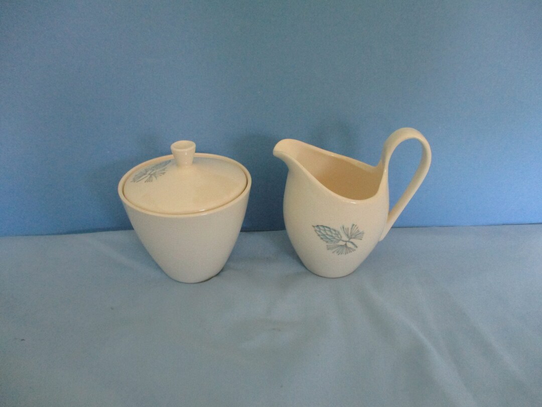 Stetson Marcrest Blue Spruce Pattern Sugar and Creamer Mid - Etsy