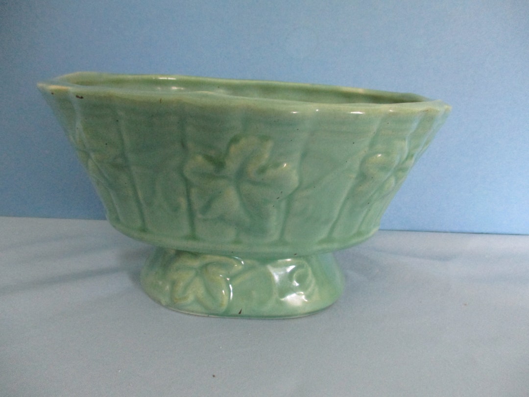 Vintage California USA Pottery Starfish Pattern Seafoam Green Planter ...